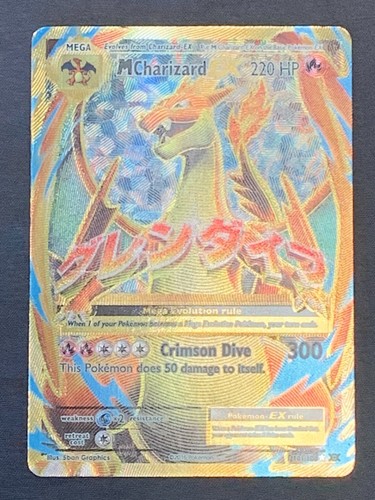Pokemon cards lot, (9) pcs. Holo, Charizard, MEGA, EX, Golden Trainer ...