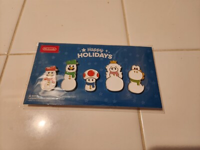 Mario and Friends Snowmen Holiday Pin Set GameStop Exclusive Pin Set ...