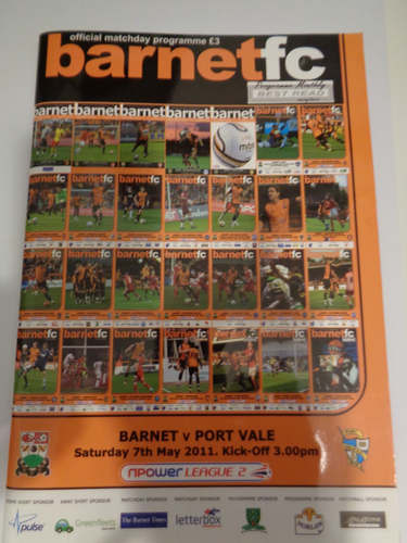 Barnet v Port Vale Programme - 07.05.2011 - 2010 / 2011 | eBay