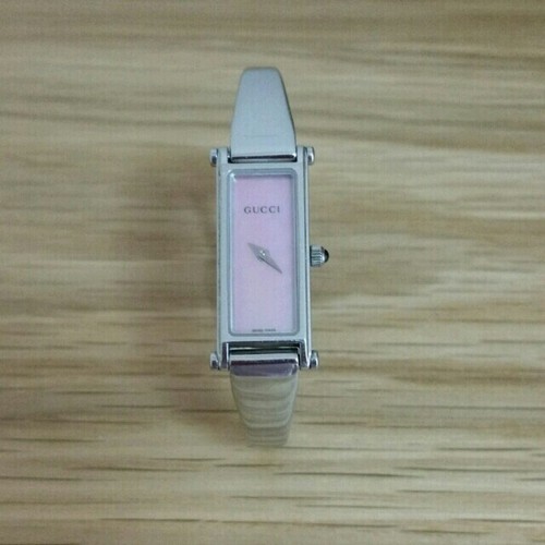 Gucci 1500L Watch Quartz 14mm Women's Pink Dial Swiss Made Rectangle ...