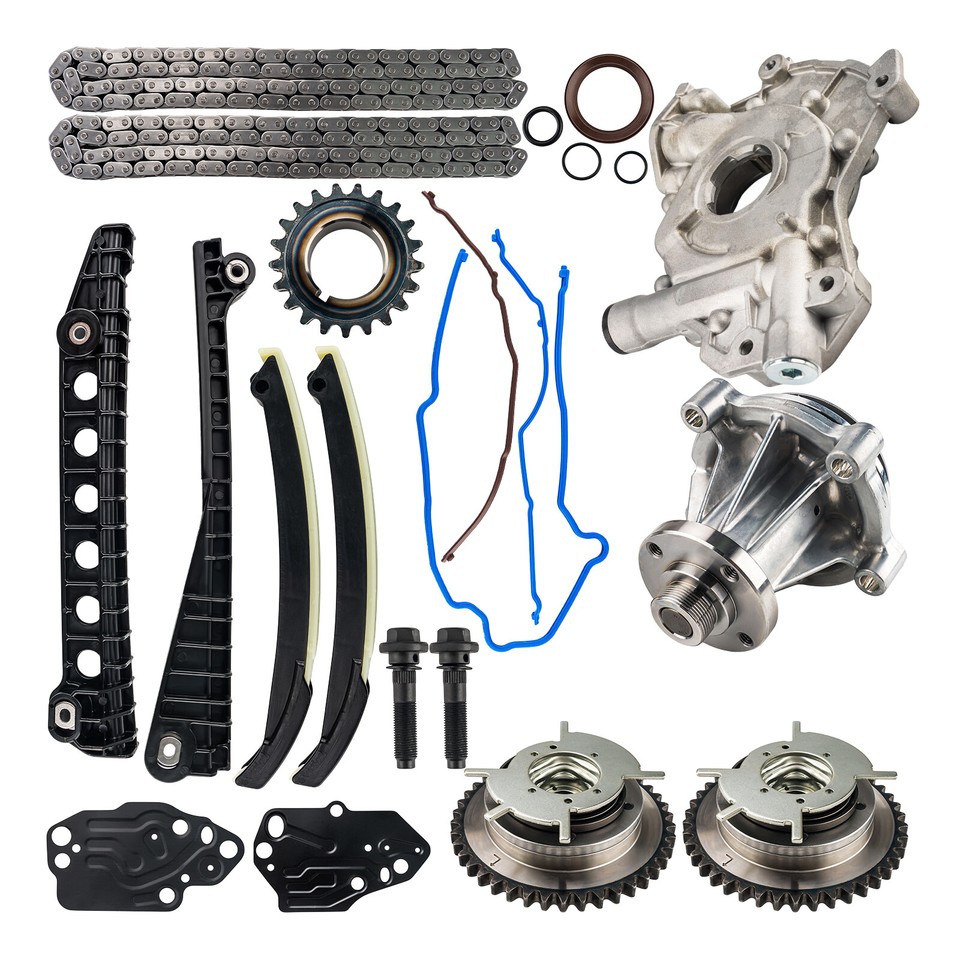 For Ford 5.4 3V 2004-08 Timing Chain Kit Oil Water Pump Cam Phaser ...