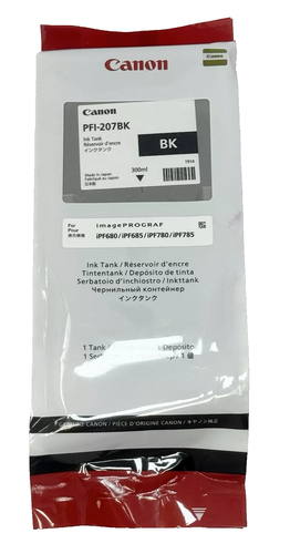 GENUINE CANON PFI-207BK BLACK Ink Tank OEM iPF680 iPF685 iPF780 iPF785 ...