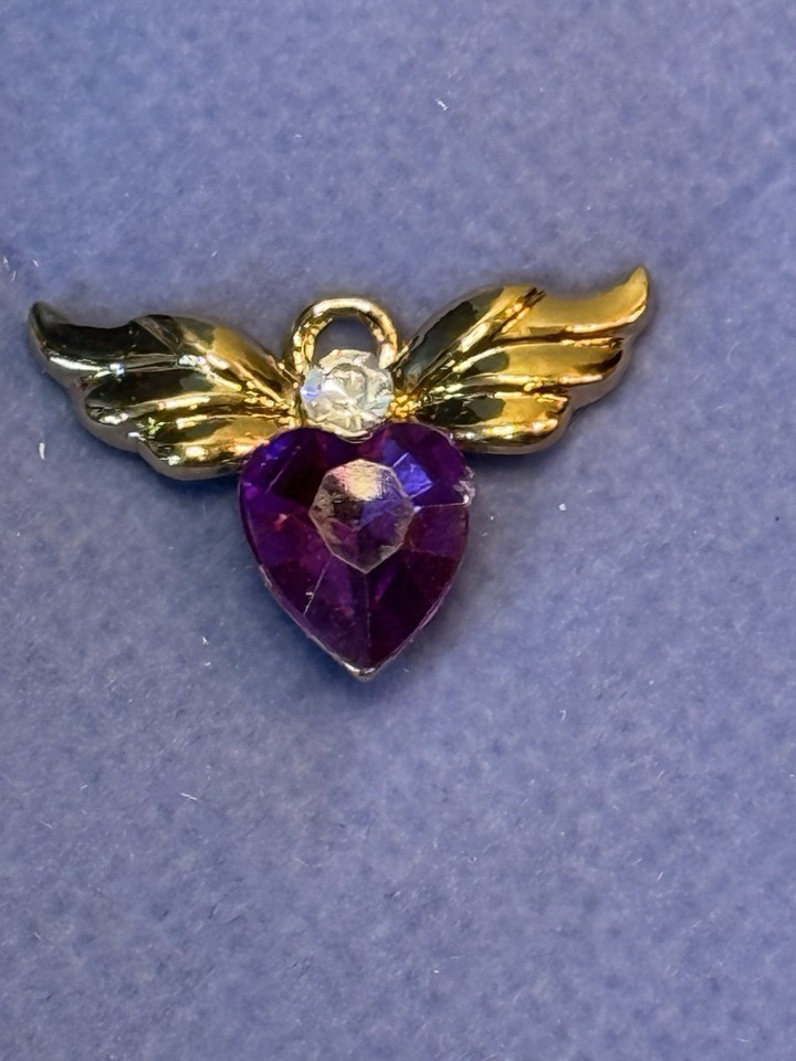 Vintage Avon Tiny Angel Birthstone Pin, February, Simulated Amethyst ...