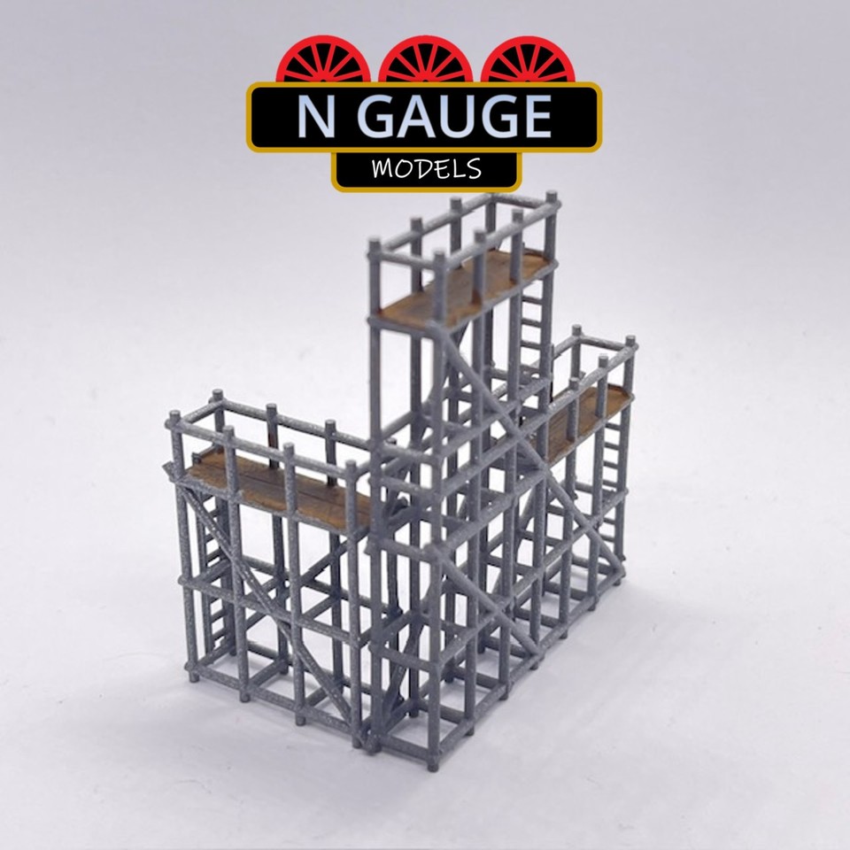 PAINTED - N Scale Gauge 1:148 Scaffold Set - Scaffolding (Construction ...