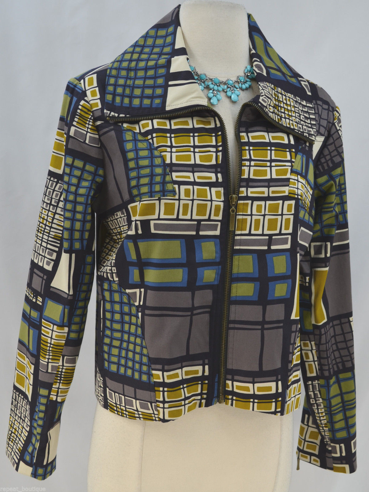 Patrick Christopher Abstract light Jacket Blazer Suit Coat cotton ...