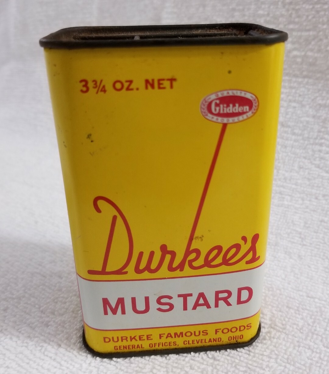 Vintage Durkees Spice Tin MUSTARD 3 3/4 oz Fantastic Color!! | eBay