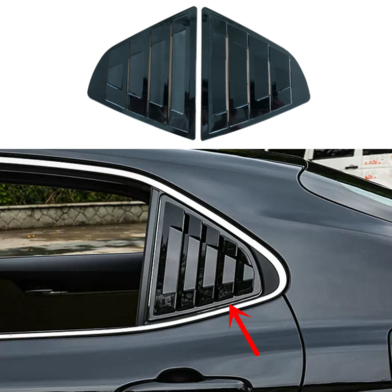 For Toyota Camry 2018-2024 Bright Black Window Louvers Rear Vent Cover ...