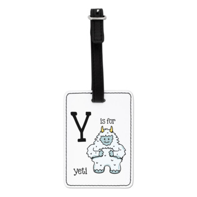 Letter Y Is For Yeti Visual Luggage Tag Suitcase Bag - Funny Alphabet ...