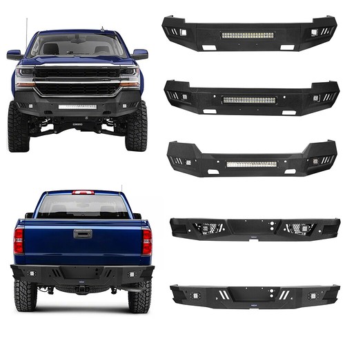 Powder Coat Front Rear Bumper Black Steel for 2007-2018 Chevrolet ...