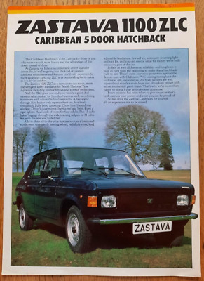 ZASTAVA 1100 ZLC CARIBBEAN car sales brochure from the UK. Rare ...