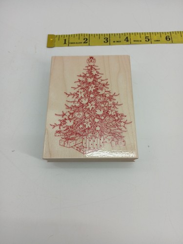 Wood Mounted Rubber Stamper From Th Vault Christmas Tree Detailed ...