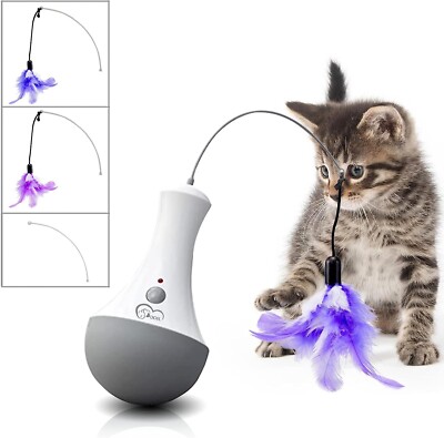 Cat Interactive Toys Funny Feather Kitten Teaser Indoor Play Automatic ...
