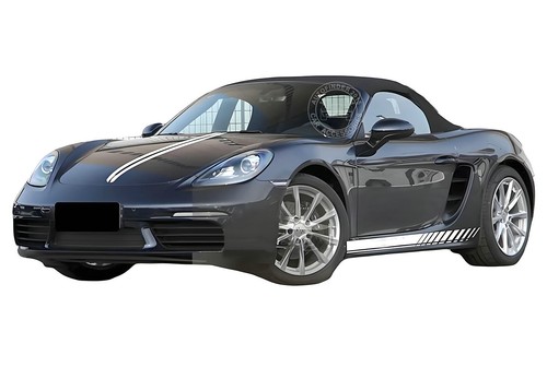 Racing Stripes Decal For Porsche 718 Boxster Cayman Hood Roof Rear Side ...