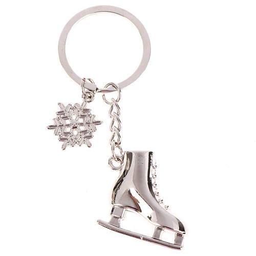 Silver Color Ice Skates Snowflake Pendant Key Ring Skating Key Chain ...
