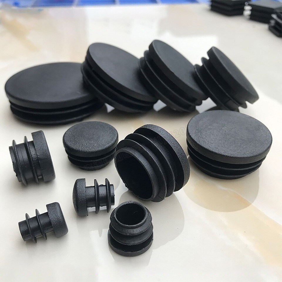 12mm~76mm Round Black Plastic End Caps Pipe Stopper Stainless Steel ...