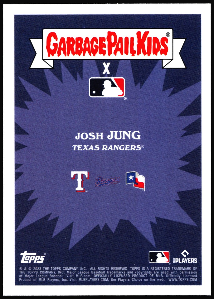 Josh Jung-Le Cat 2023 GPK x MLB Garbage Pail #20B Texas Rangers R3-192 ...