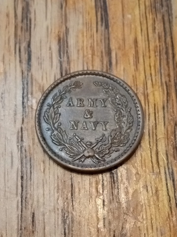 1863 Civil War Token Union 1863 Shield With Two Eagles Army & Navy On Reverse | eBay