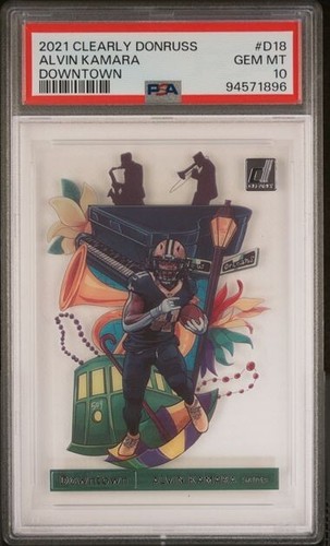 2021 Clearly Donruss Alvin Kamara Downtown SP #D18 PSA 10 - POP 2 | eBay