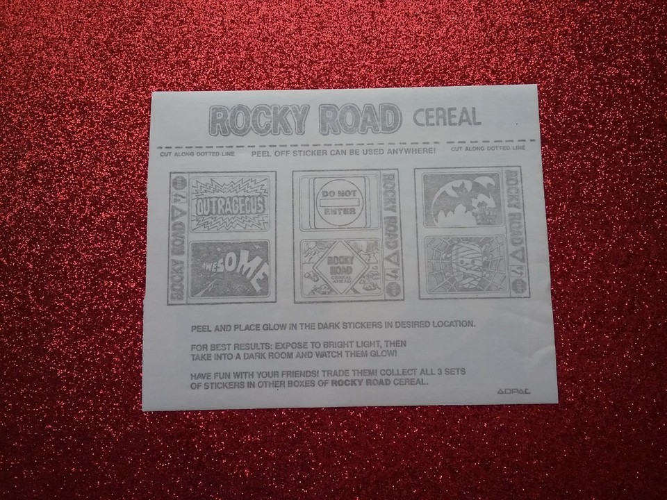 Rocky Road Cereal Stickers (VTG/RARE/HTF) | eBay