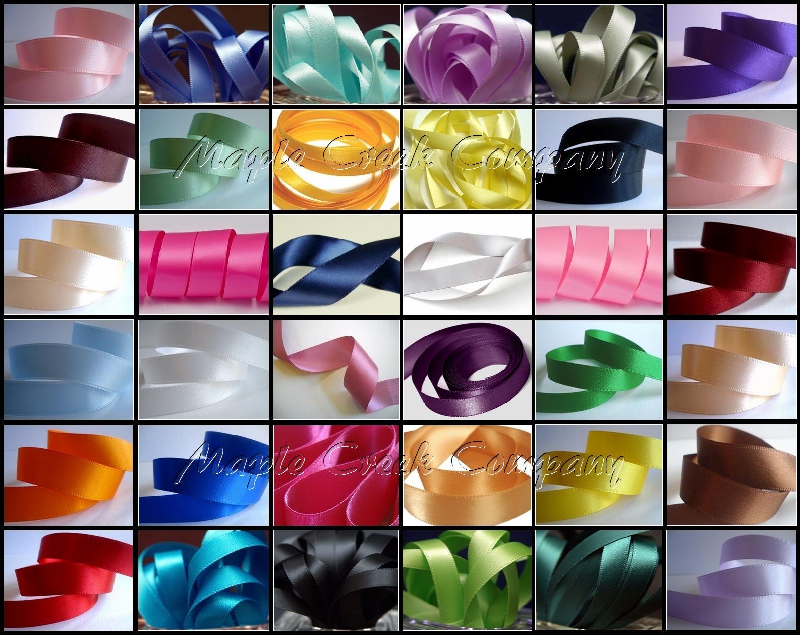 Double Face Polyester Satin Ribbon 1/8" x 5 yd ANY COLOR Finished Edge ...