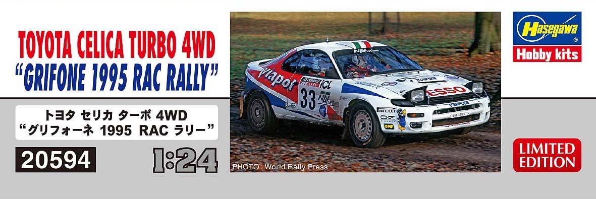 Hasegawa 1/24 Toyota Celica Turbo 4WD Grifone 1995 RAC Rally Model Kit ...