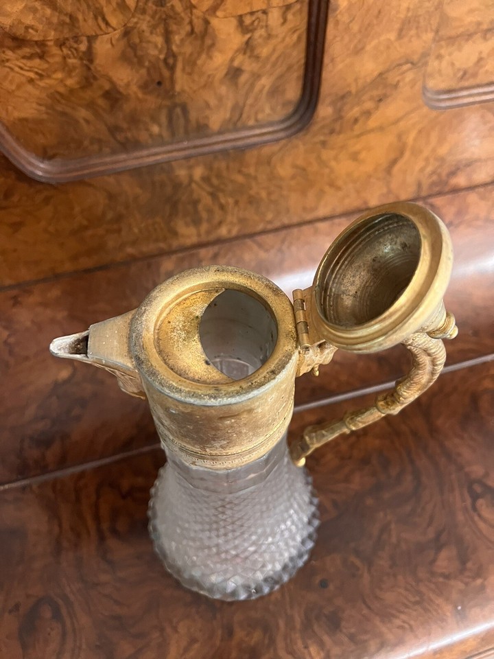 Debbie Reynolds Estate: pressed glass pitcher with silver plated Lidded ...