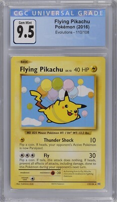 Pokemon CGC 9.5 Flying Pikachu 110/108 Rare XY Evolutions | eBay