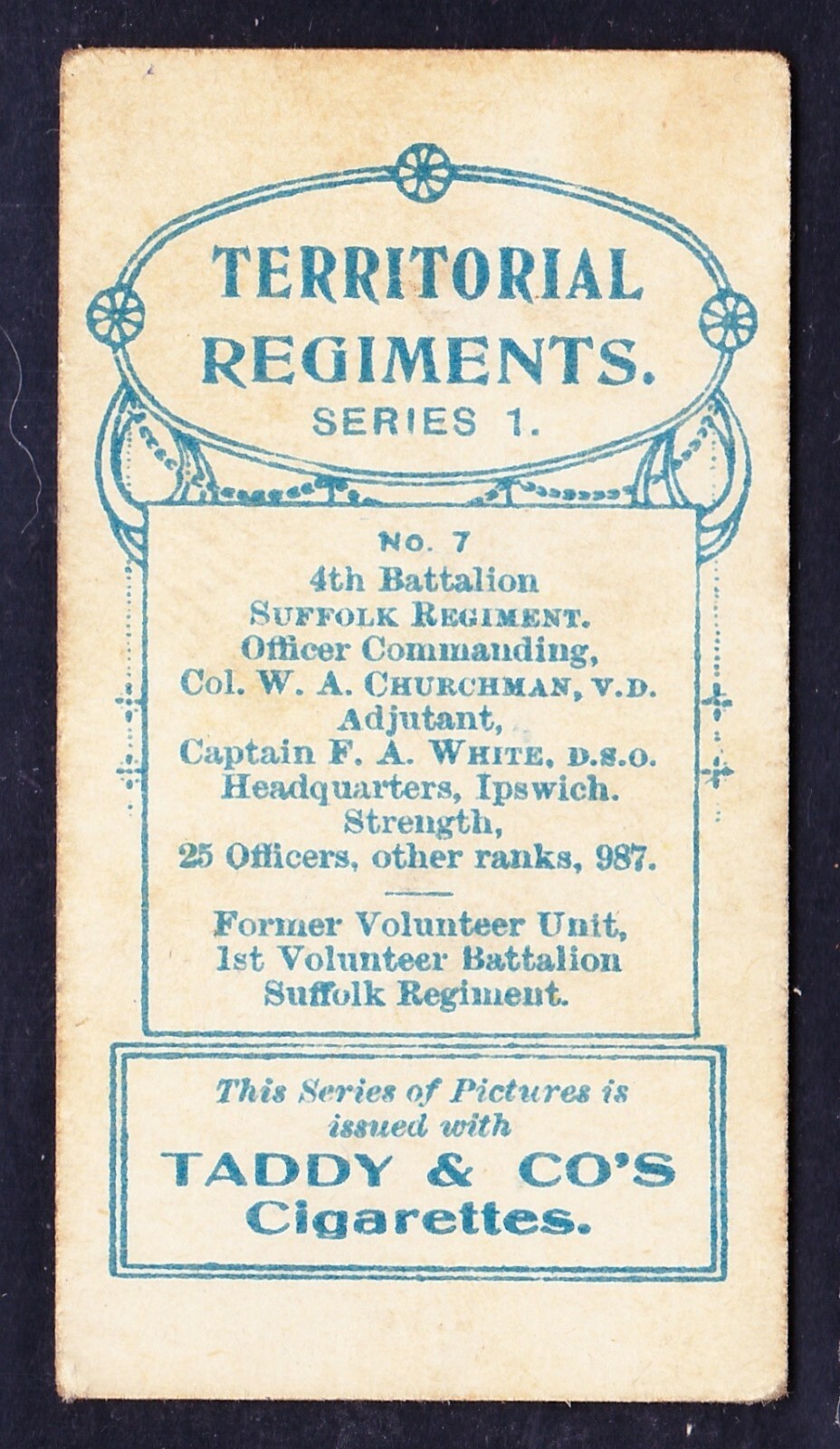 Taddy TERRITORIAL REGIMENTS 1908 *Pick The Card You Need* | eBay UK