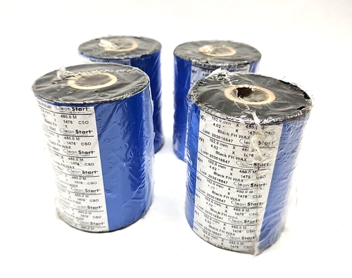 Lot of 4 Clean Start Ribbon,Black FH WAX 102.0 mm X 450.0 M,203016547 ...