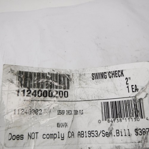 Hammond 2" 200WOG 125 IBBM Horizontal Flange Swing Check Valve ...