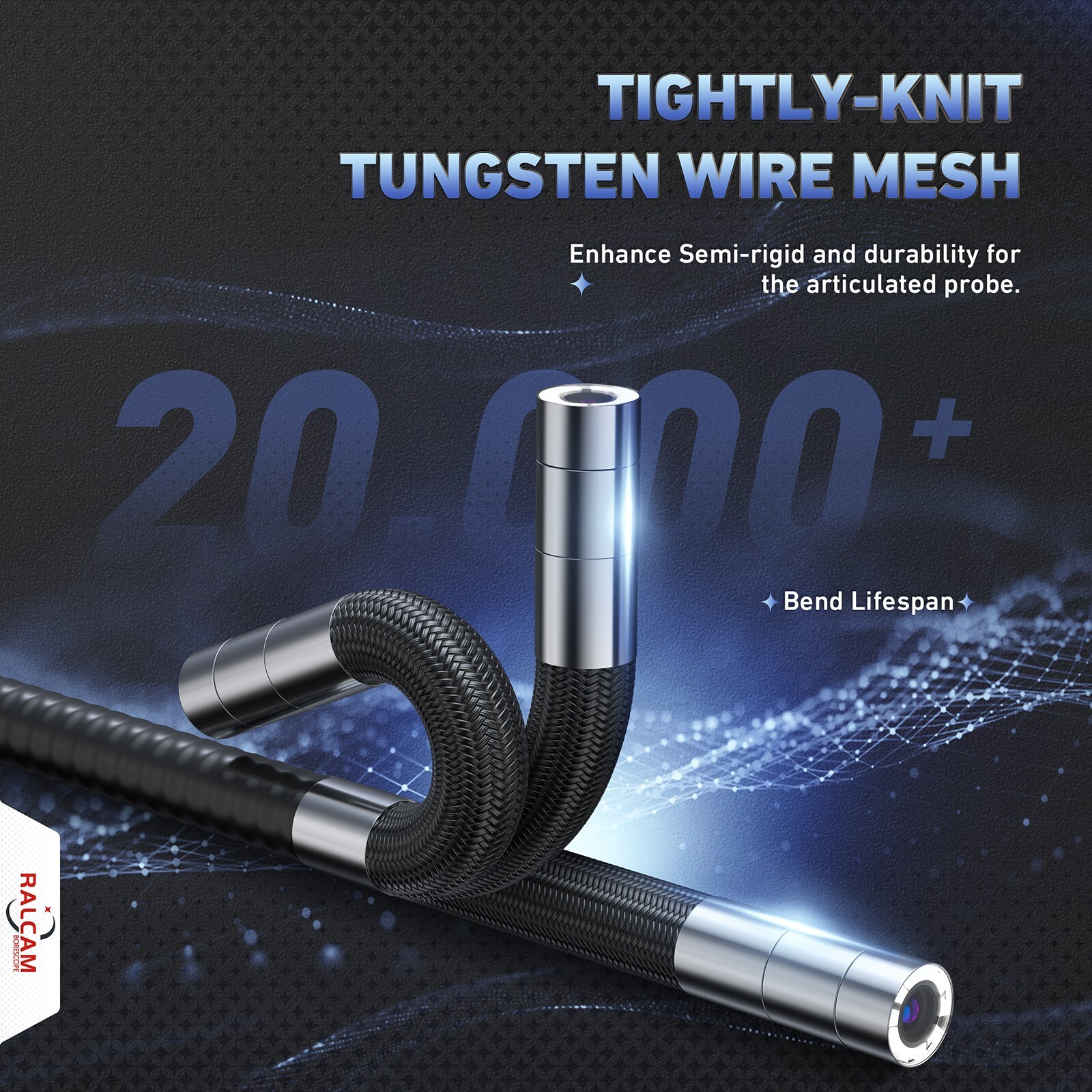 Ralcam 4-Way 360° Articulating Borescope Industrial Endoscope ...