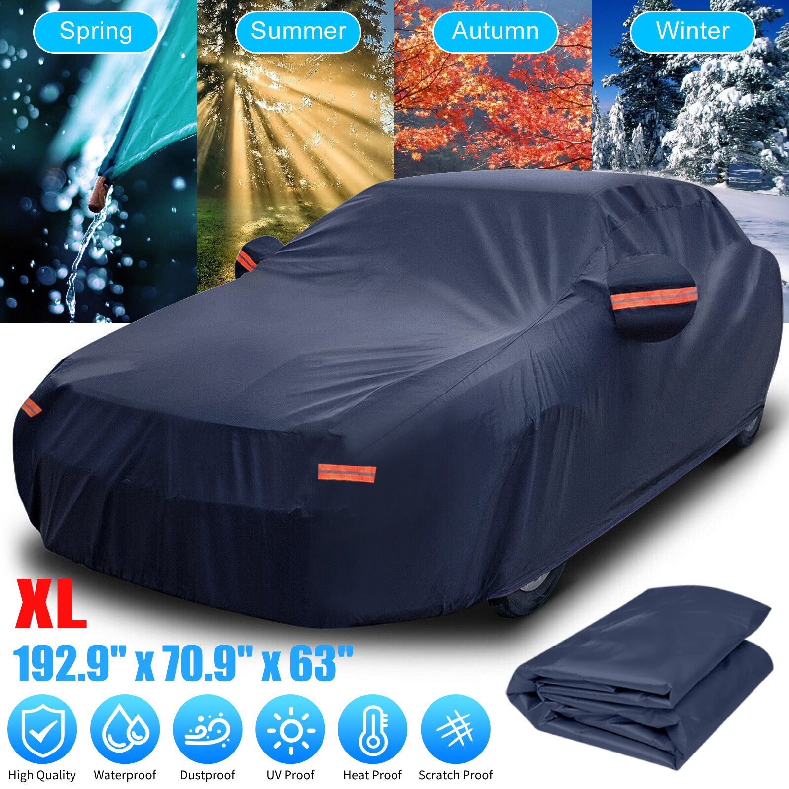 Full Car Protection Cover Waterproof Sun UV Snow Dust Rain Resistant ...