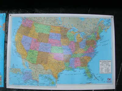 Laminated United States Wall Map 35"x45" | eBay