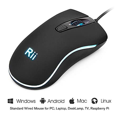 RM105 Wired Mouse,Computer Mouse with Colorful RGB Backlight ...