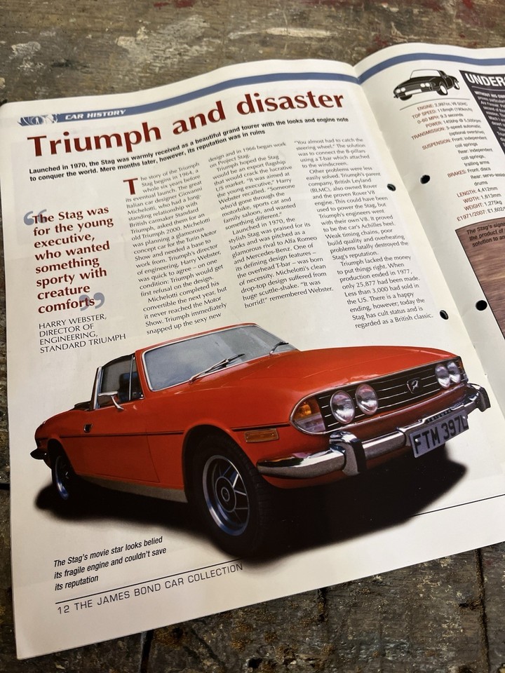 James Bond Car Collection Triumph Stag And Magazine | eBay UK