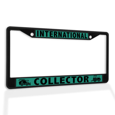 Metal License Plate Frame Vinyl Insert International Collector | eBay