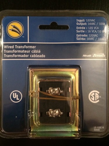 Heath Zenith Wired Transformer Input 120VAC Output 16VAC LE-122C-B ...