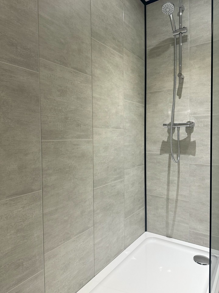 Grey Panels 8mm Tile Effect Panels, Marble Bathroom Cladding Shower ...