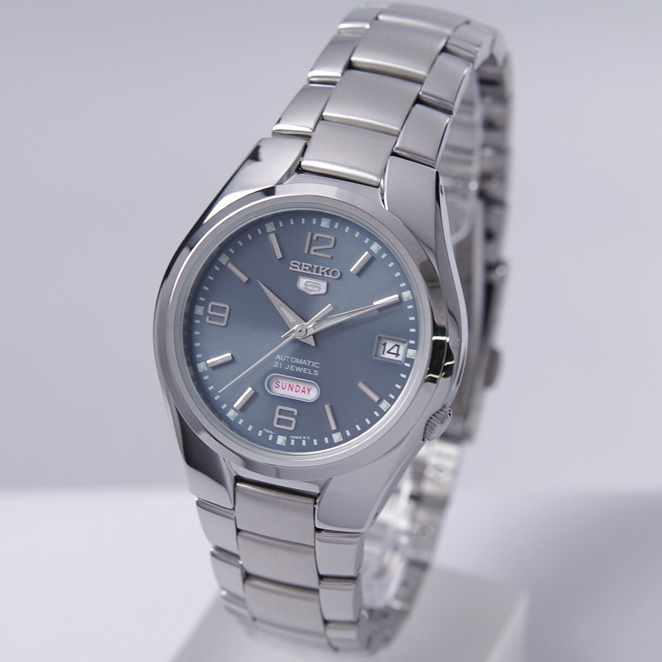 Seiko 5 Dress Automatic Grey Dial Silver Case Band SNK621K1 Men's Watch ...
