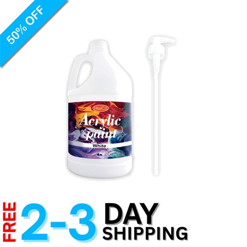 128 oz Titanium White Acrylic Paint - Non-toxic, Fast-drying, High ...