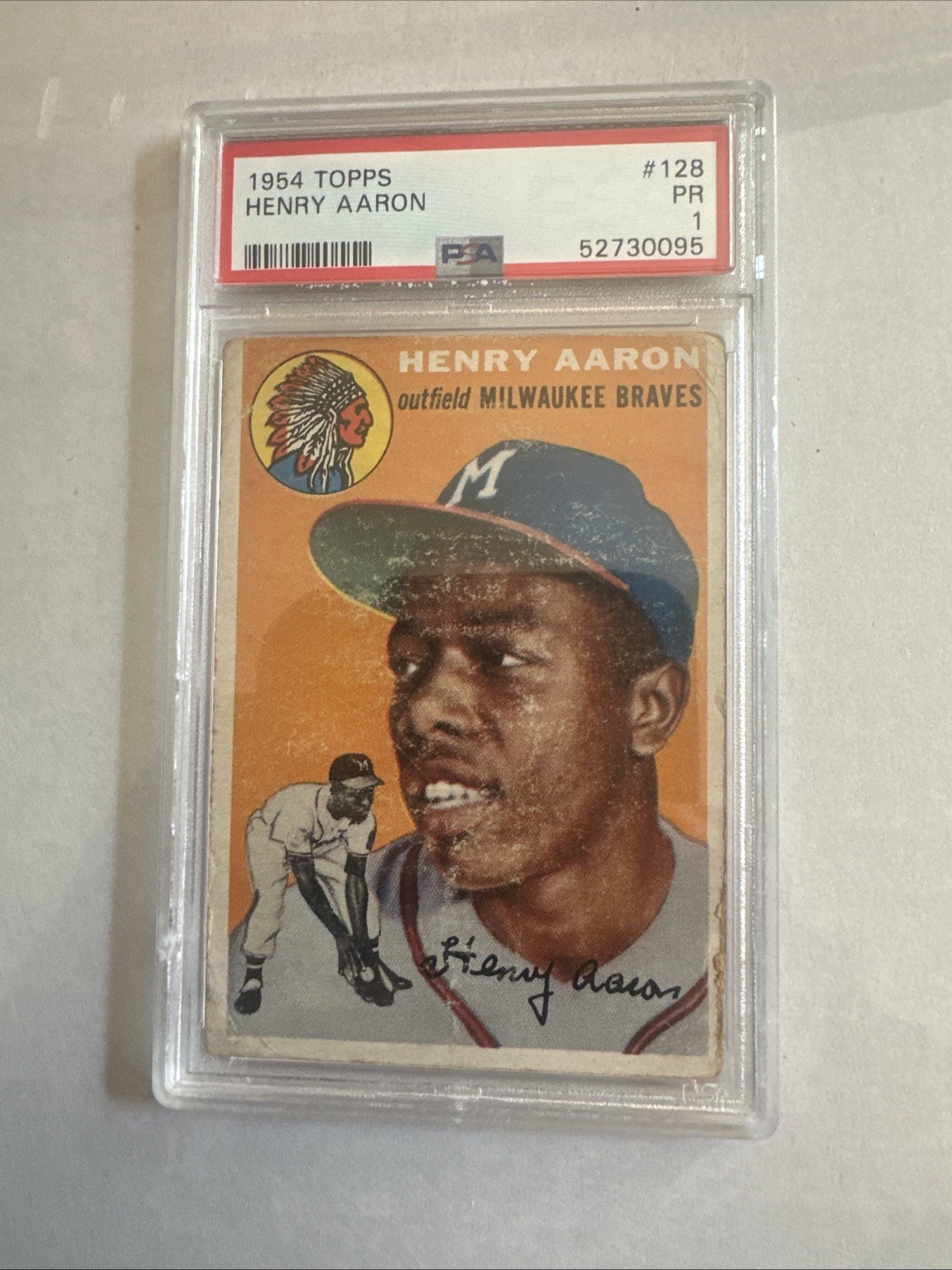HANK AARON 1954 TOPPS PSA 1 ! ! BEAUTY ! Rookie!! | eBay