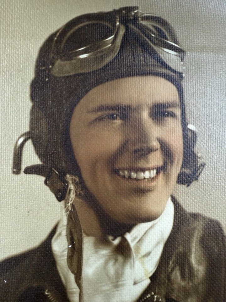 Original 8x10 Studio Portrait Photo of a WW2 Era Pilot Aviator, Color ...