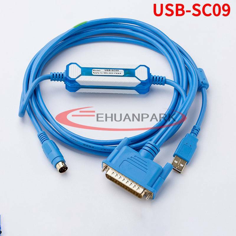 1pc USB-SC09 PLC Programming Cable Suitable Mitsubishi FX/A Series PLC | eBay