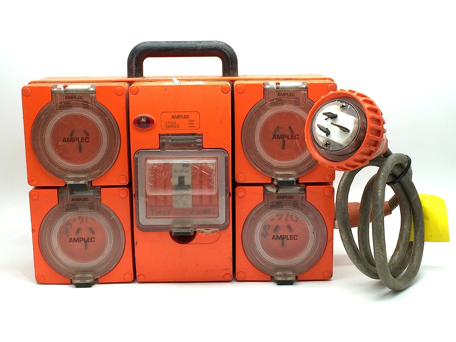 Amplec PB41015A66 Portable Power Board Single Phase 15A Amp 4 Outlet ...