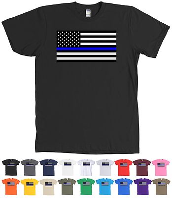 Thin Blue Line Police Support USA Flag Shirt American Law Enforcement ...