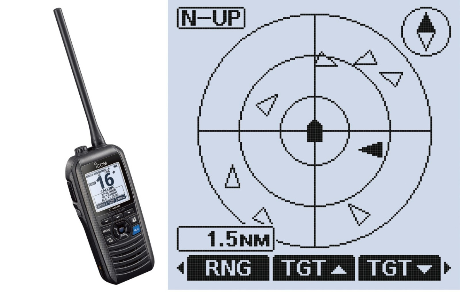 ICOM IC-M94DE - 6W - Buoyant - Marine VHF Handheld M94D - Distress DSC ...