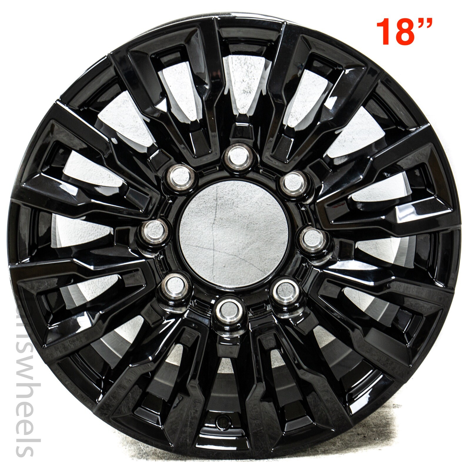 1 GMC Sierra HD Chevy 2500 3500 8 Lug Factory OEM 18” Black Wheel Rim ...