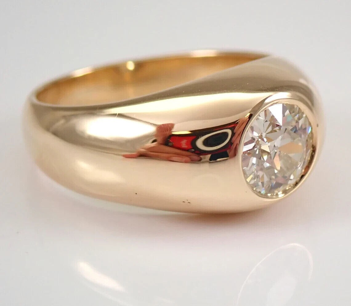 1.5Ct Lab Created Diamond Solitaire Engagement Ring 14K Yellow Gold ...