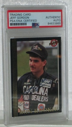 1992 MAXX JEFF GORDON BGN ROOKIE AUTOGRAPHED CARD#50 PSA/DNA AUTHENTIC ...
