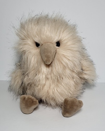 Portland Plush OOH LA LA Bird Round Fluffy Beige Black Stuffed Animal 8 ...